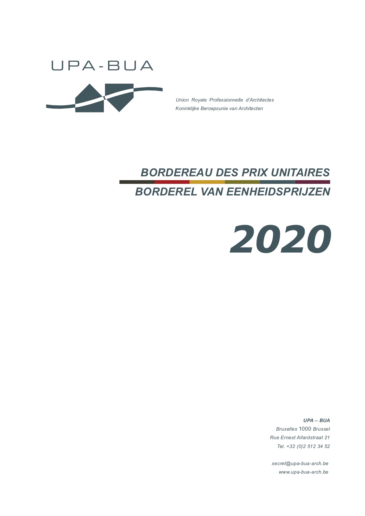 Le Bordereau des Prix Unitaires 2020 est arrivé ! – Actualités – UPA-BUA